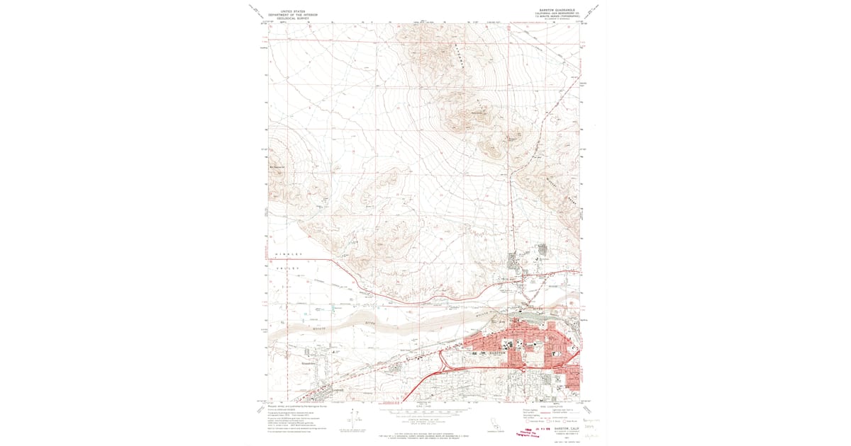 1971 Map of Barstow, CA — High-Res | Pastmaps