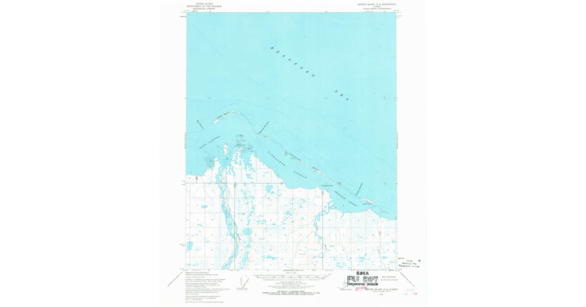 1955 Map of Barter Island A-4, North Slope Borough, AK — High-Res ...