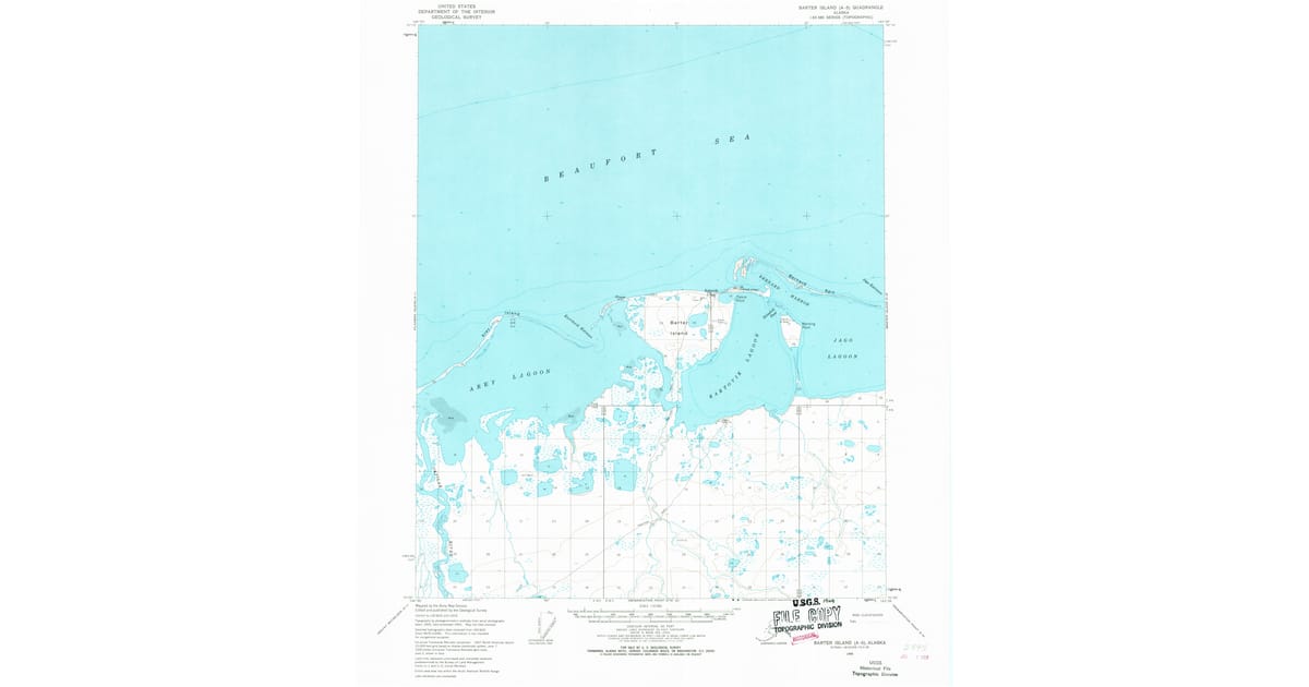 1955 Map of Barter Island A-5, North Slope Borough, AK — High-Res ...