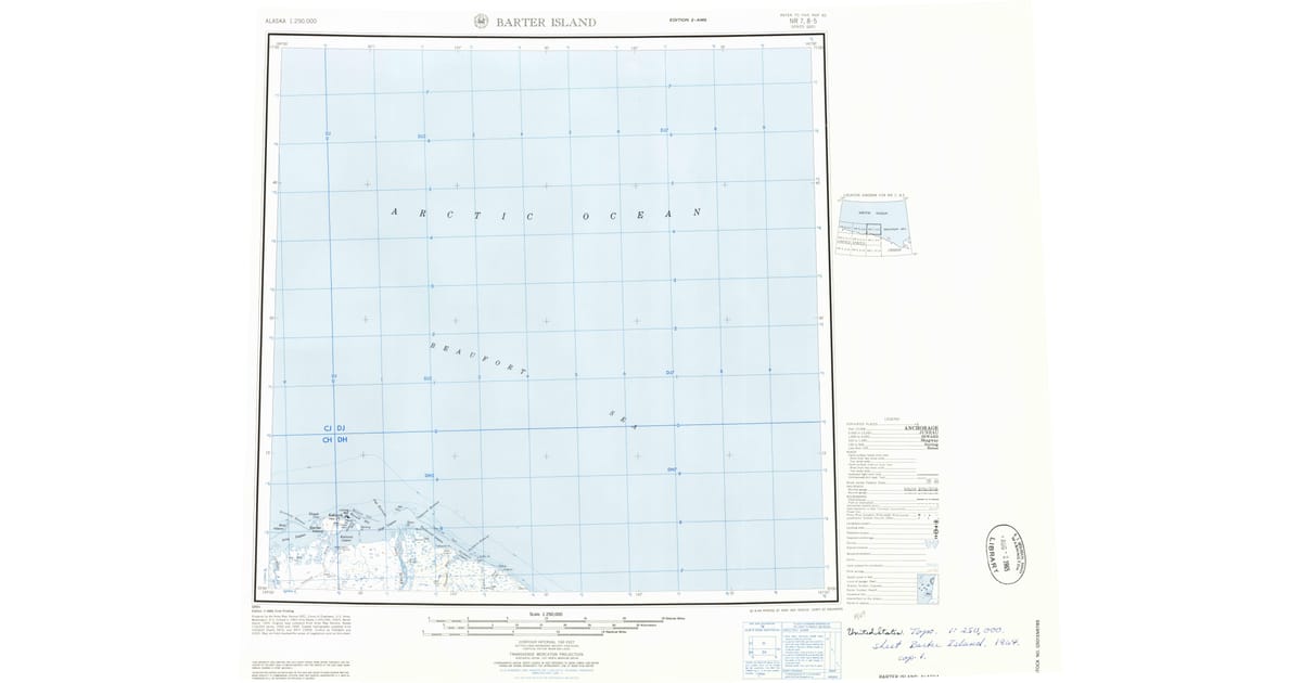 1964 Map of Barter Island, North Slope Borough, AK — High-Res | Pastmaps