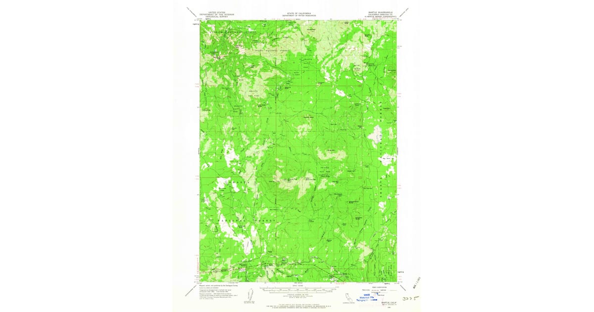 1961 Map of Bartle, Siskiyou County, CA — High-Res | Pastmaps