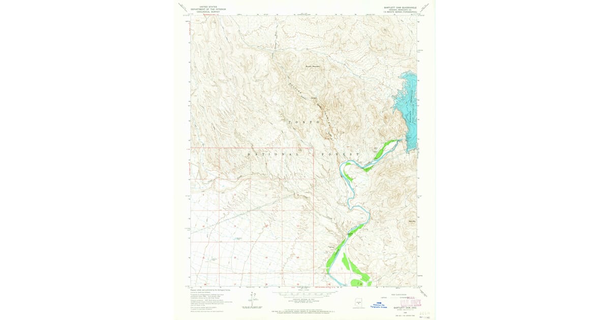 1964 Map of Bartlett Dam, Maricopa County, AZ — High-Res | Pastmaps