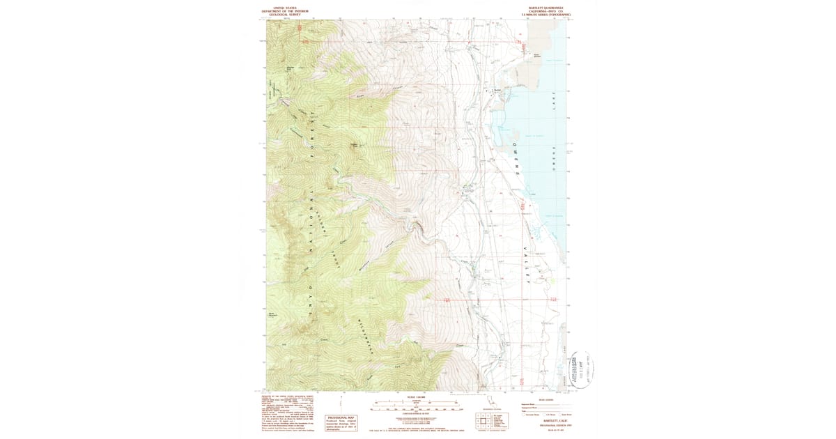 1987 Map of Bartlett, Inyo County, CA — High-Res | Pastmaps