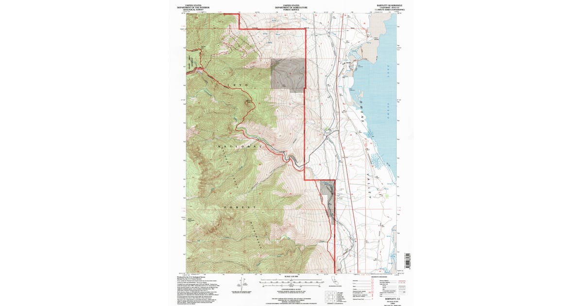 1994 Map of Bartlett, Inyo County, CA — High-Res | Pastmaps