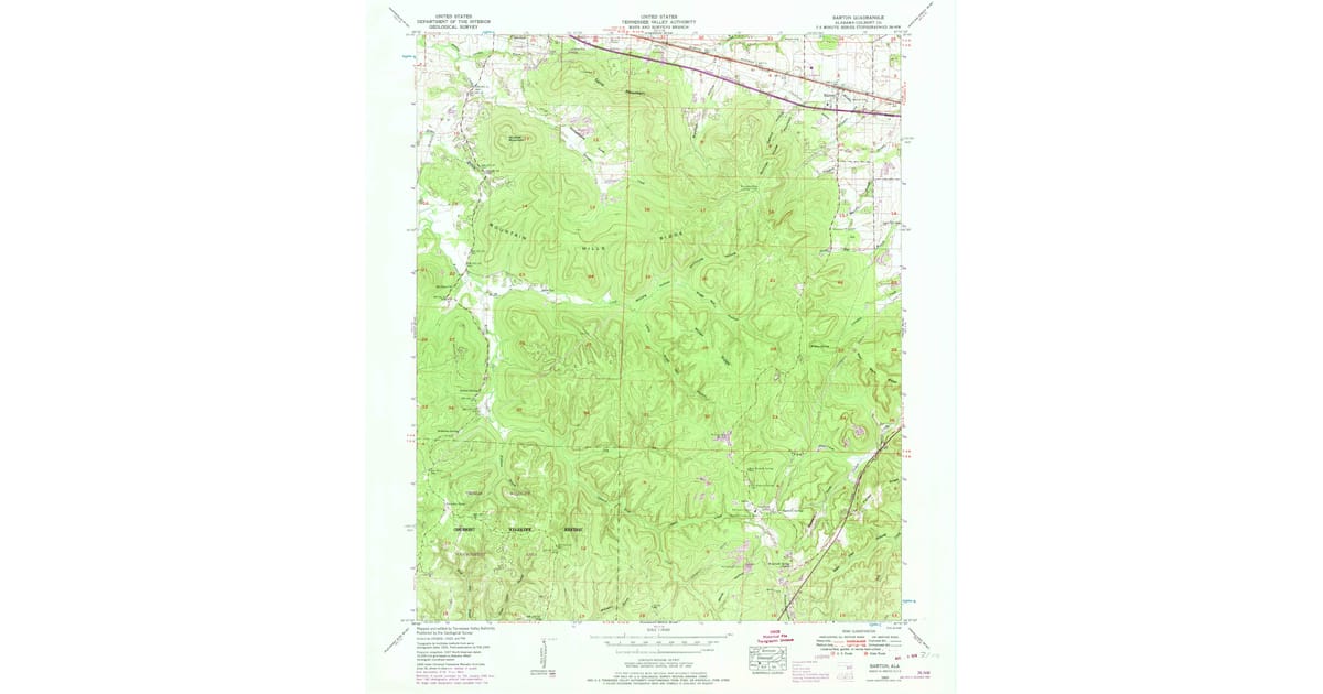 1953 Map of Barton, Colbert County, AL — High-Res | Pastmaps