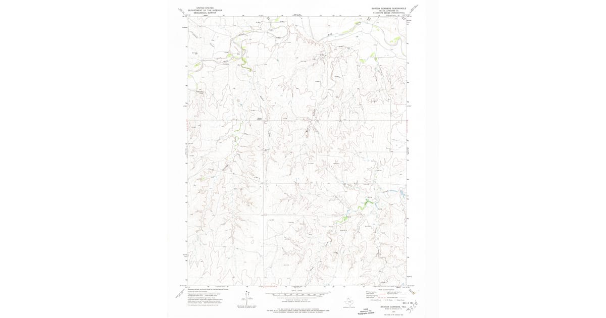 1972 Map of Barton Corners, Lipscomb County, TX — High-Res | Pastmaps