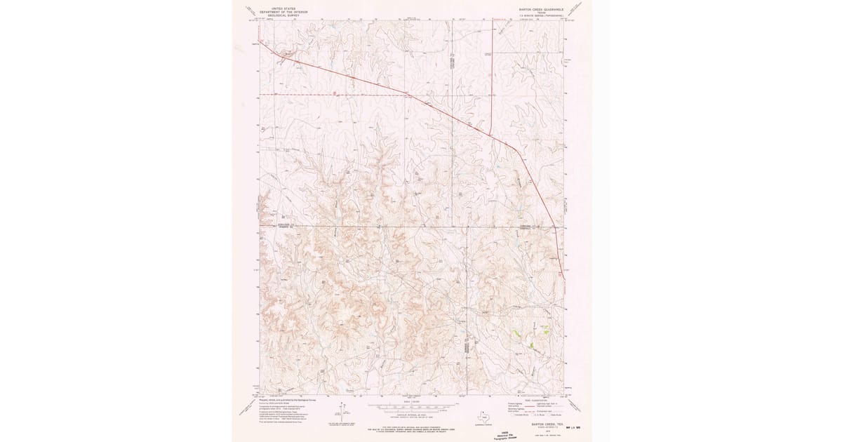 1973 Map of Barton Creek, Ochiltree County, TX — High-Res | Pastmaps