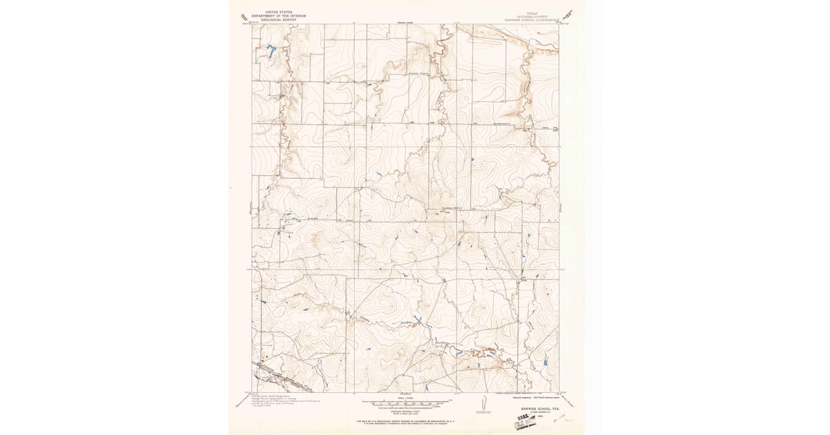 1915 Map of Barwise School, Wichita County, TX — High-Res | Pastmaps