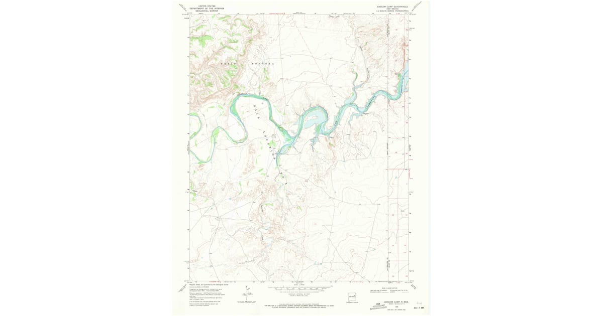1968 Map of Bascom Camp, San Miguel County, NM — High-Res | Pastmaps