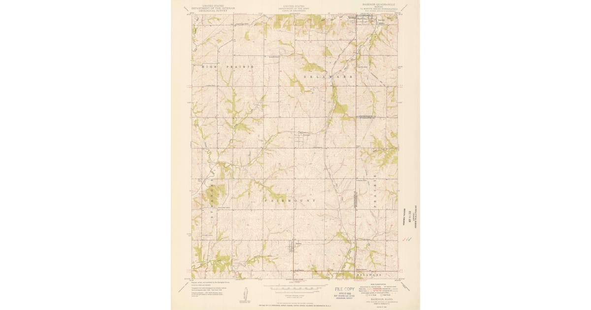 1950 Map of Basehor, KS — High-Res | Pastmaps