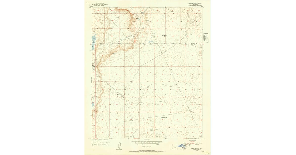 1953 Map of Basin Well, Eddy County, NM — High-Res | Pastmaps