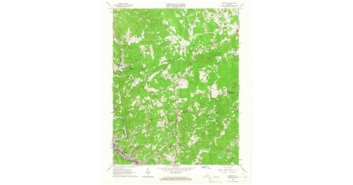 1965 Map of Bassett, VA — High-Res | Pastmaps