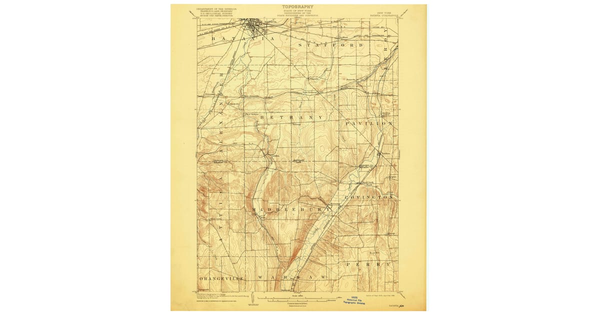 1904 Map of Batavia, NY — High-Res, 1918 Print | Pastmaps