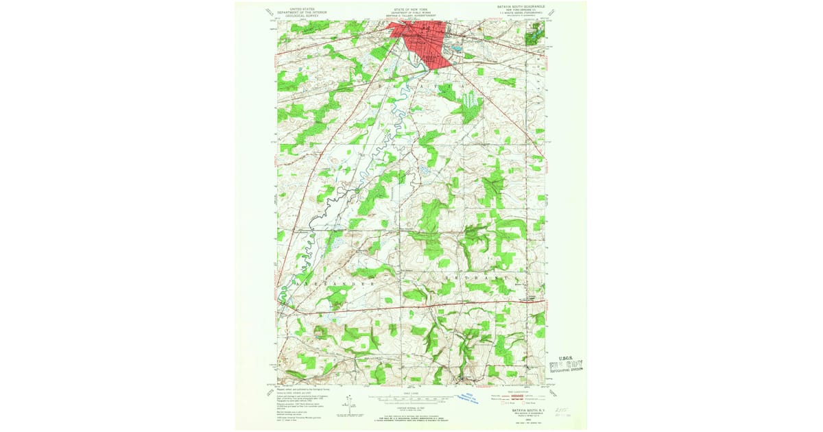1950 Map of Batavia South, Genesee County, NY — High-Res | Pastmaps