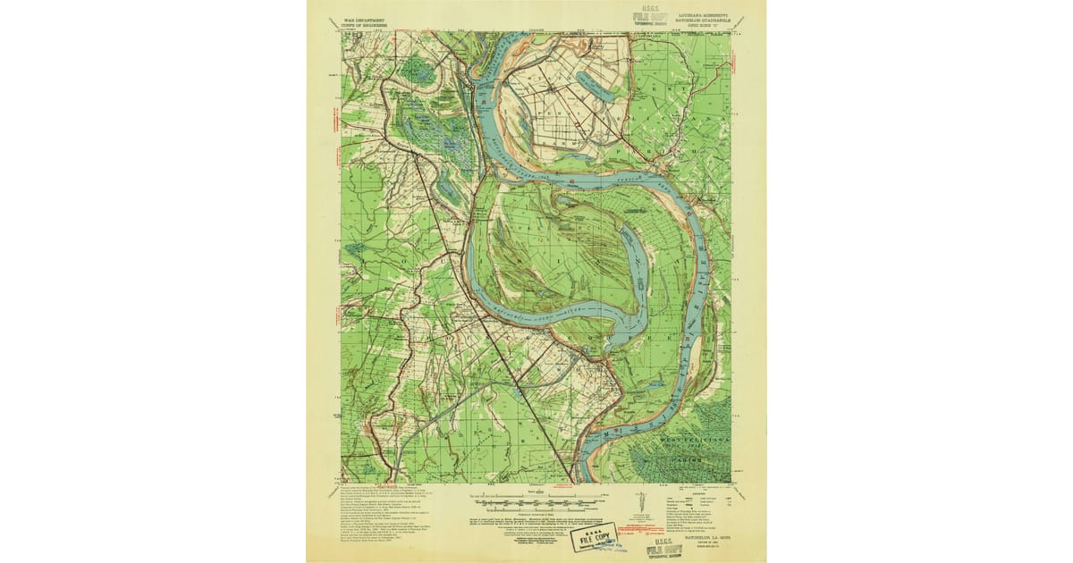 Old Maps of Angola Landing, LA for Hiking & Exploration | Pastmaps