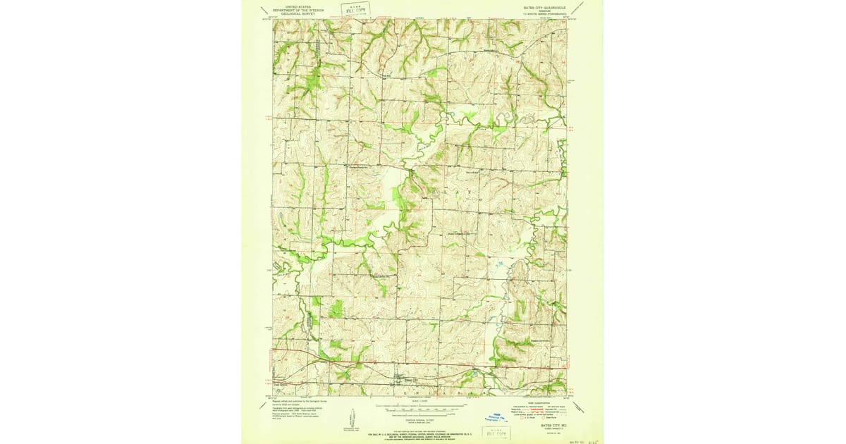 1951 Map of Bates City, MO — High-Res | Pastmaps