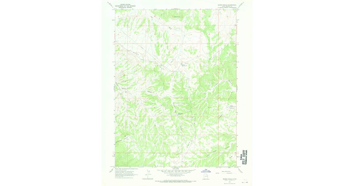 1966 Map of Bates Knolls, Uintah County, UT — High-Res | Pastmaps