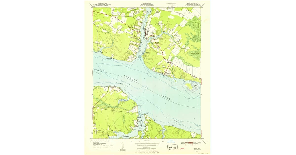 Old Maps of Bath, NC for Genealogy | Pastmaps