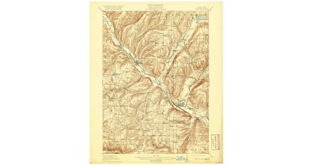 1910 Map of Bath, Steuben County, NY — High-Res, 1920 Print | Pastmaps