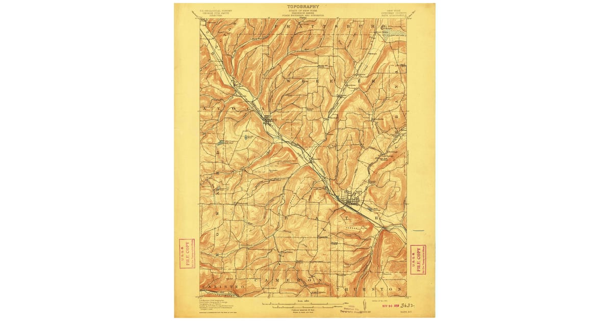 Old Historical Maps of Wheeler, NY | Pastmaps