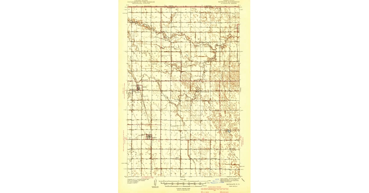 Old Historical Maps of Bathgate, ND | Pastmaps