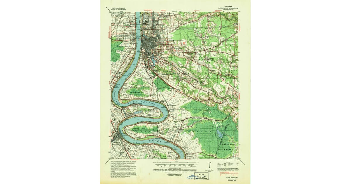 1939 Map of Baton Rouge, LA — High-Res | Pastmaps