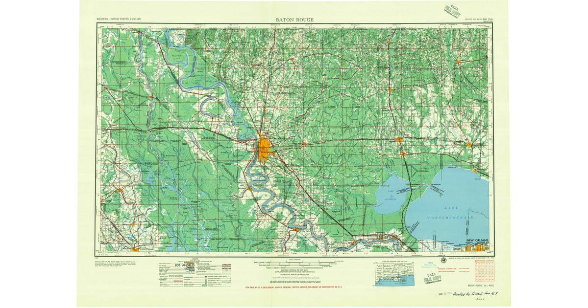 1956 Map of Baton Rouge, LA — High-Res | Pastmaps