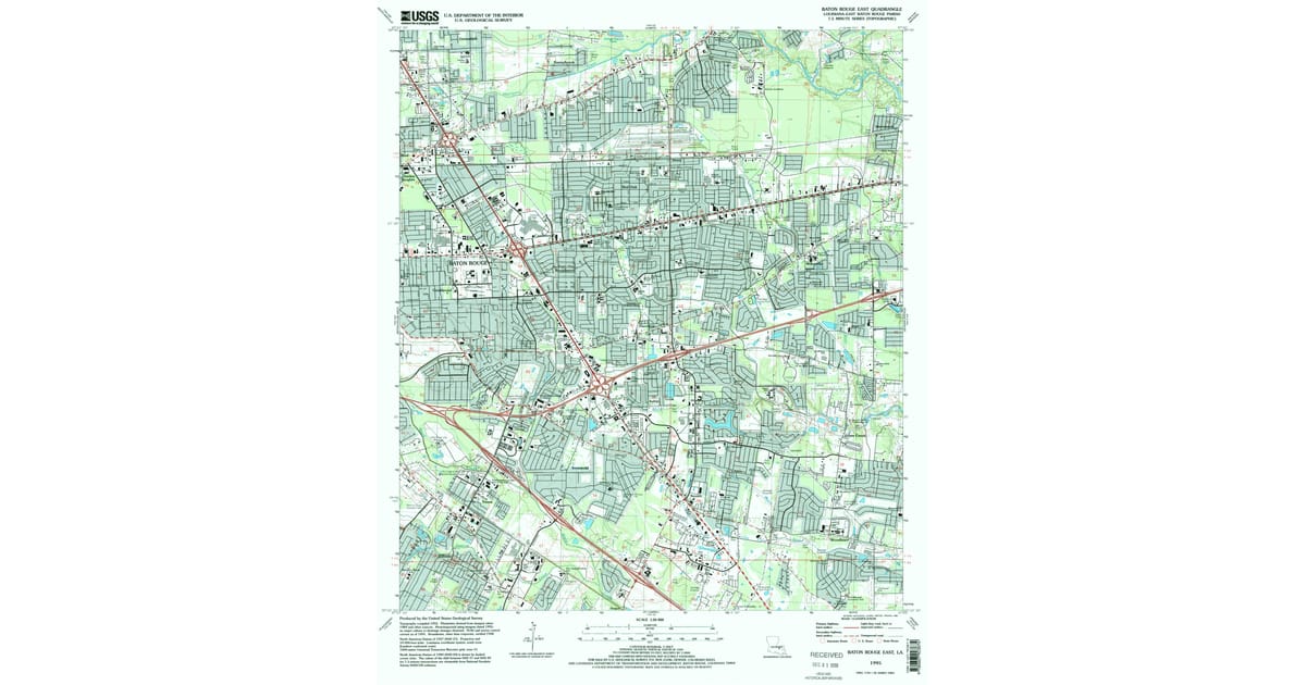 1995 Map of Baton Rouge East, East Baton Rouge Parish, LA — High-Res ...