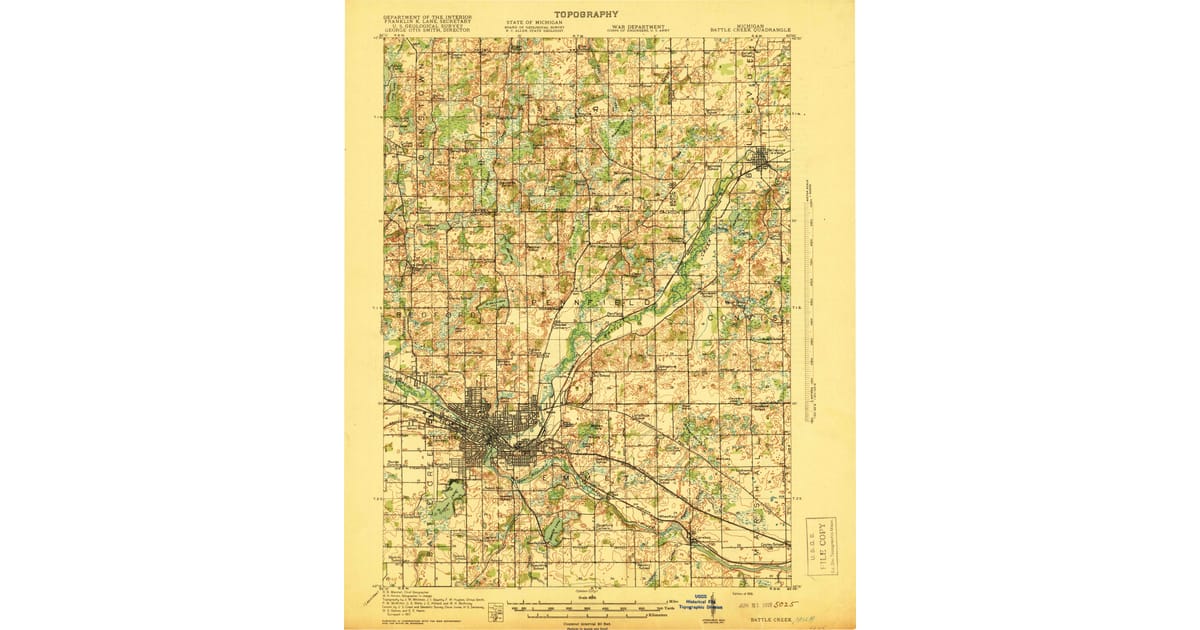 1918 Map of Battle Creek, MI — High-Res | Pastmaps
