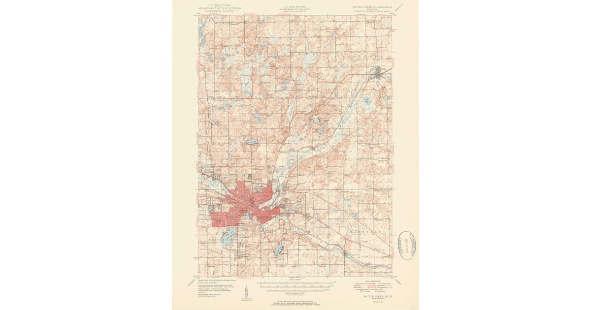 1950 Map of Battle Creek, MI — High-Res | Pastmaps