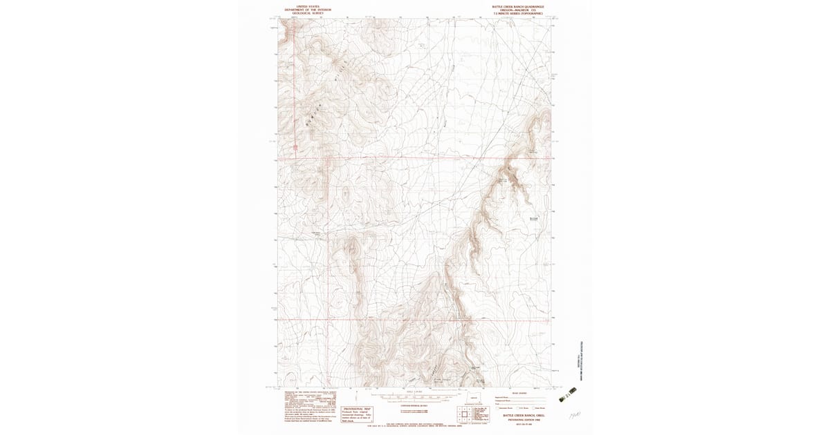 1982 Map of Battle Creek Ranch, Malheur County, OR — High-Res | Pastmaps