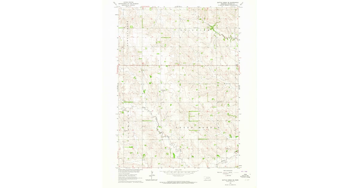 1963 Map of Battle Creek SE, Madison County, NE — High-Res | Pastmaps