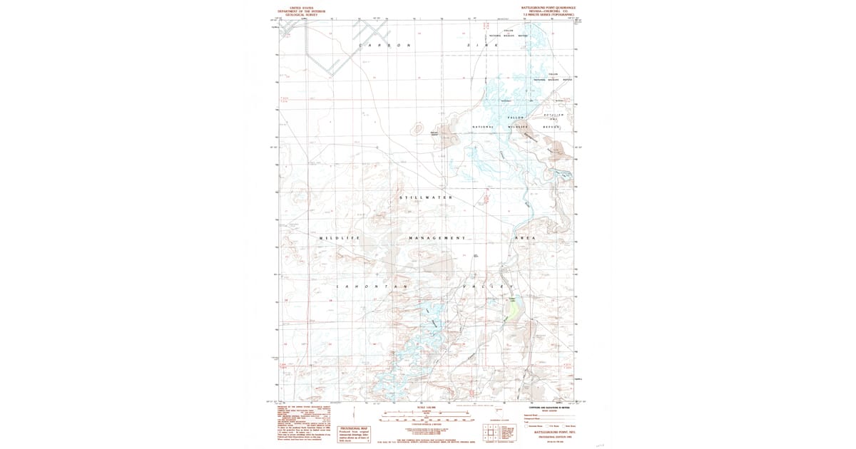 1985 Map of Battleground Point, Churchill County, NV — High-Res | Pastmaps