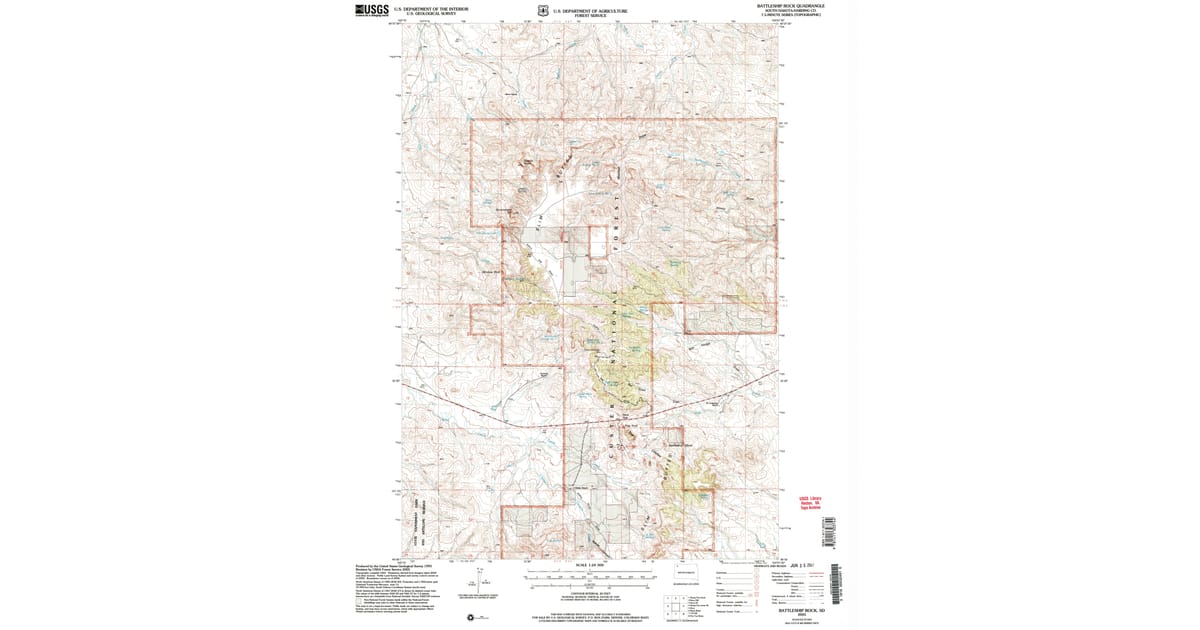 2005 Map of Battleship Rock, Harding County, SD — High-Res | Pastmaps