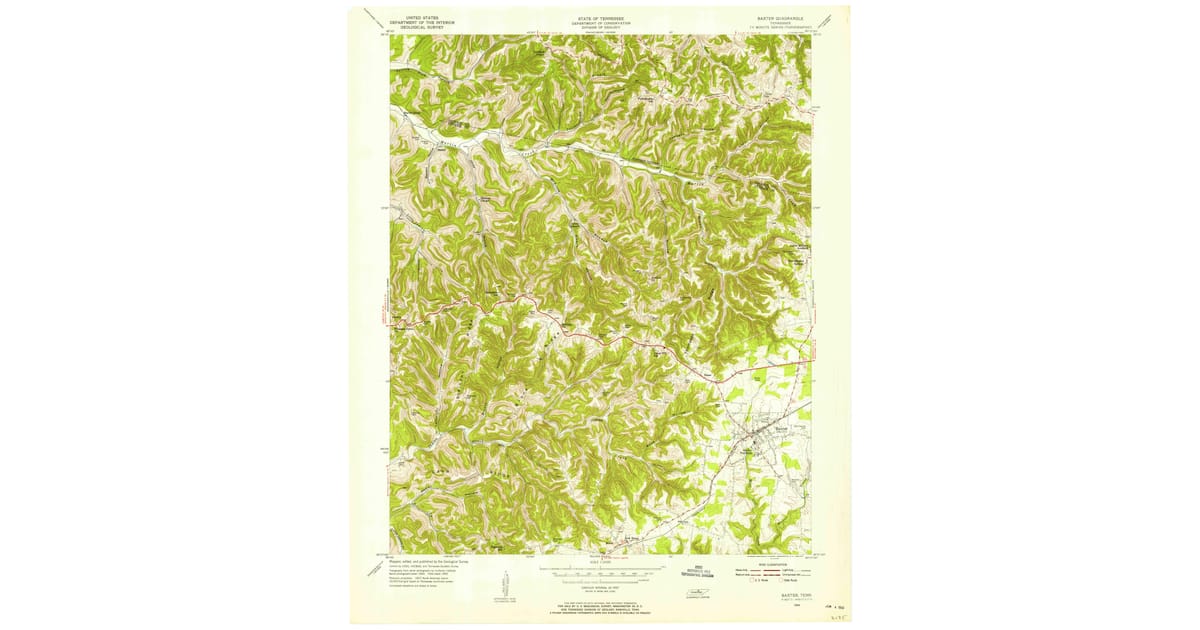 1955 Map of Baxter, TN — High-Res | Pastmaps