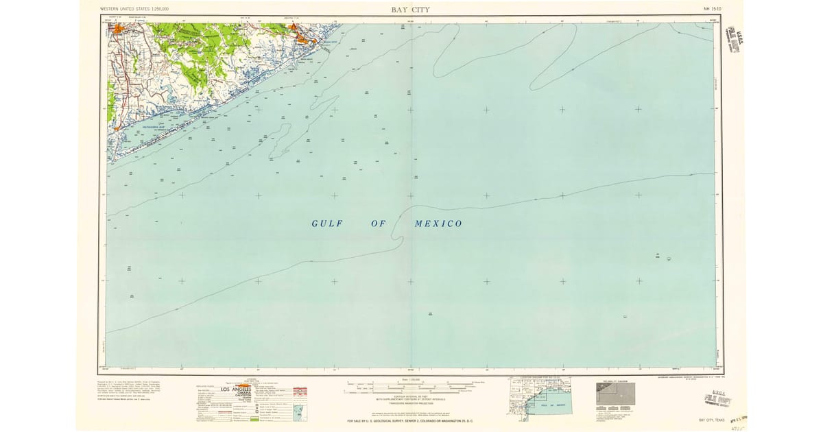 1958 Map of Bay City, TX — High-Res | Pastmaps