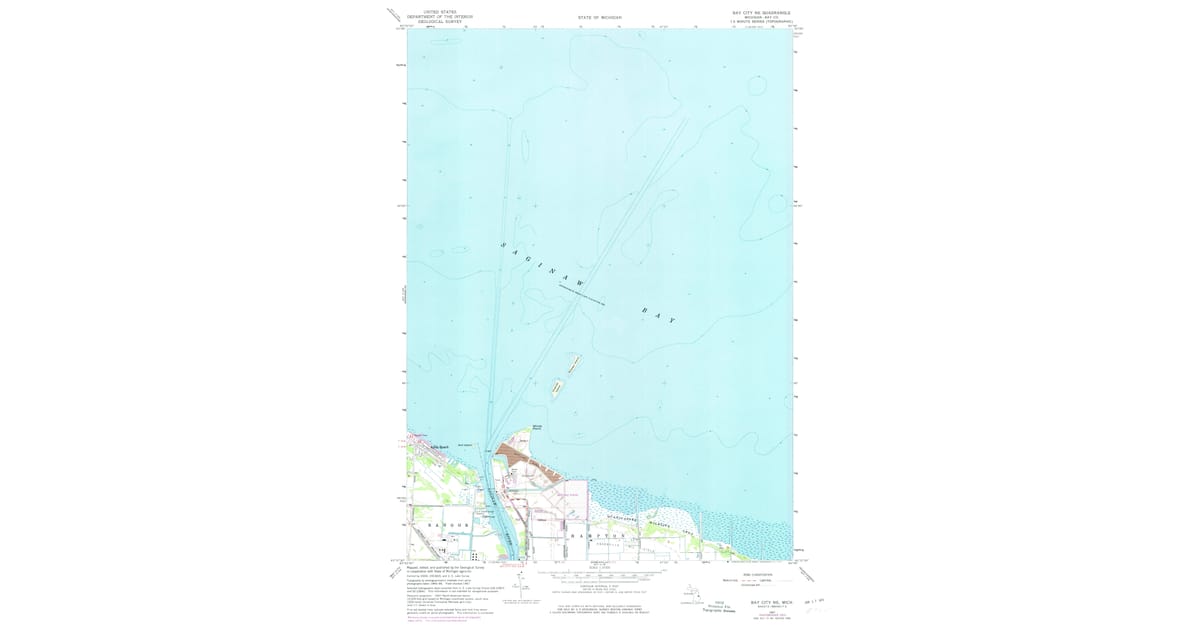 1967 Map of Bay City NE, Bay County, MI — High-Res, 1974 Print | Pastmaps