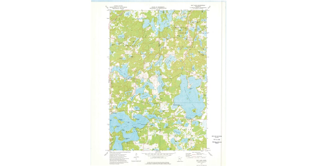 1973 Map of Bay Lake, Crow Wing County, MN — High-Res | Pastmaps