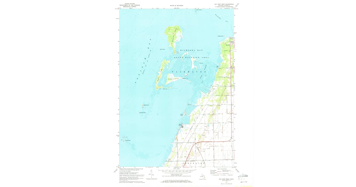 1970 Map of Bay Port West, Huron County, MI — High-Res | Pastmaps