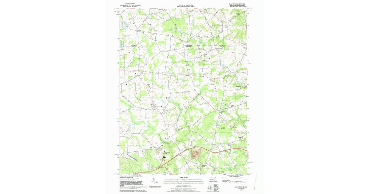 1992 Map of Bay View, Cecil County, MD — High-Res | Pastmaps
