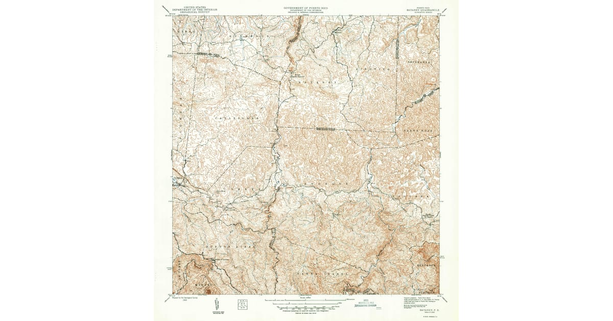 1946 Map of Bayaney, Hatillo Municipio, PR — High-Res, 1946 Print #2 ...