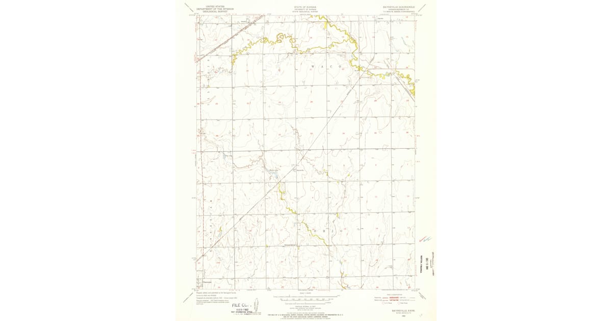 1950 Map of Bayneville, Sedgwick County, KS — High-Res | Pastmaps