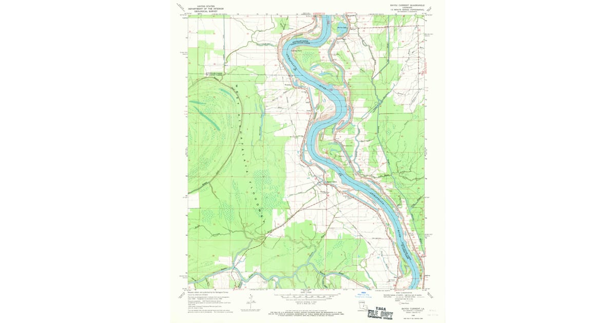 1969 Map of Bayou Current, St. Landry Parish, LA — High-Res | Pastmaps
