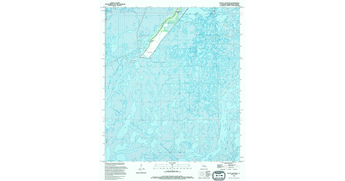 1994 Map of Bayou Sauveur, Terrebonne Parish, LA — High-Res | Pastmaps