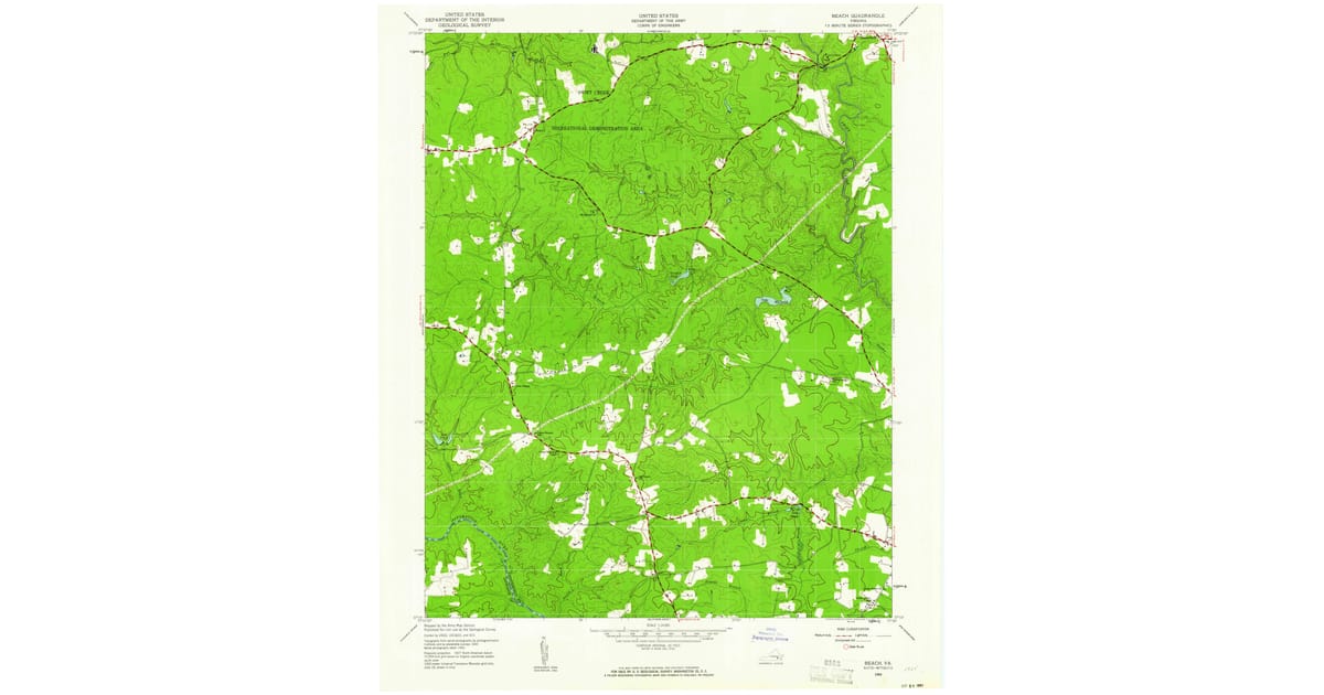 1943 Map of Beach, Chesterfield County, VA — High-Res | Pastmaps