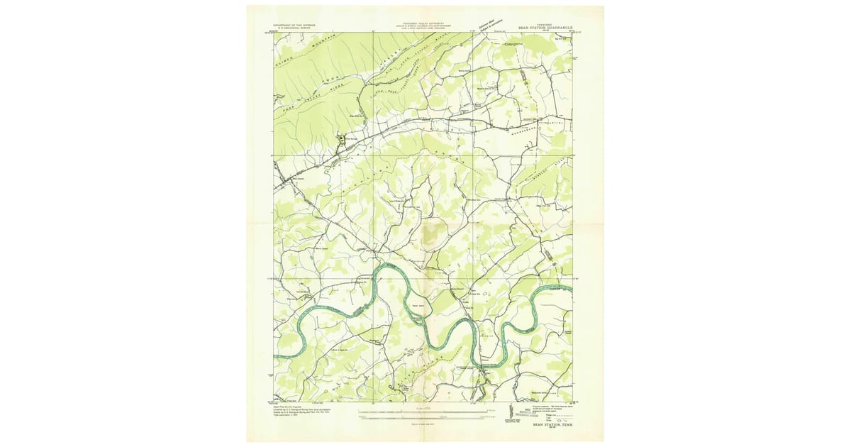 1935 Map of Bean Station, TN — High-Res | Pastmaps
