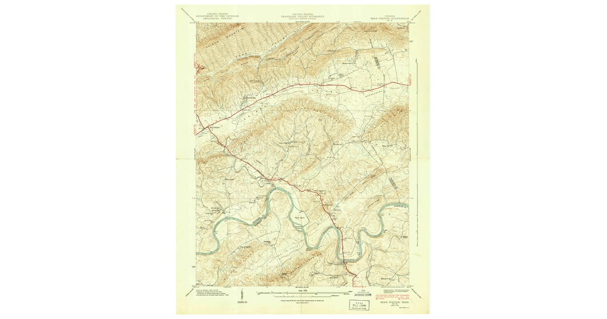 1939 Map of Bean Station, TN — High-Res | Pastmaps