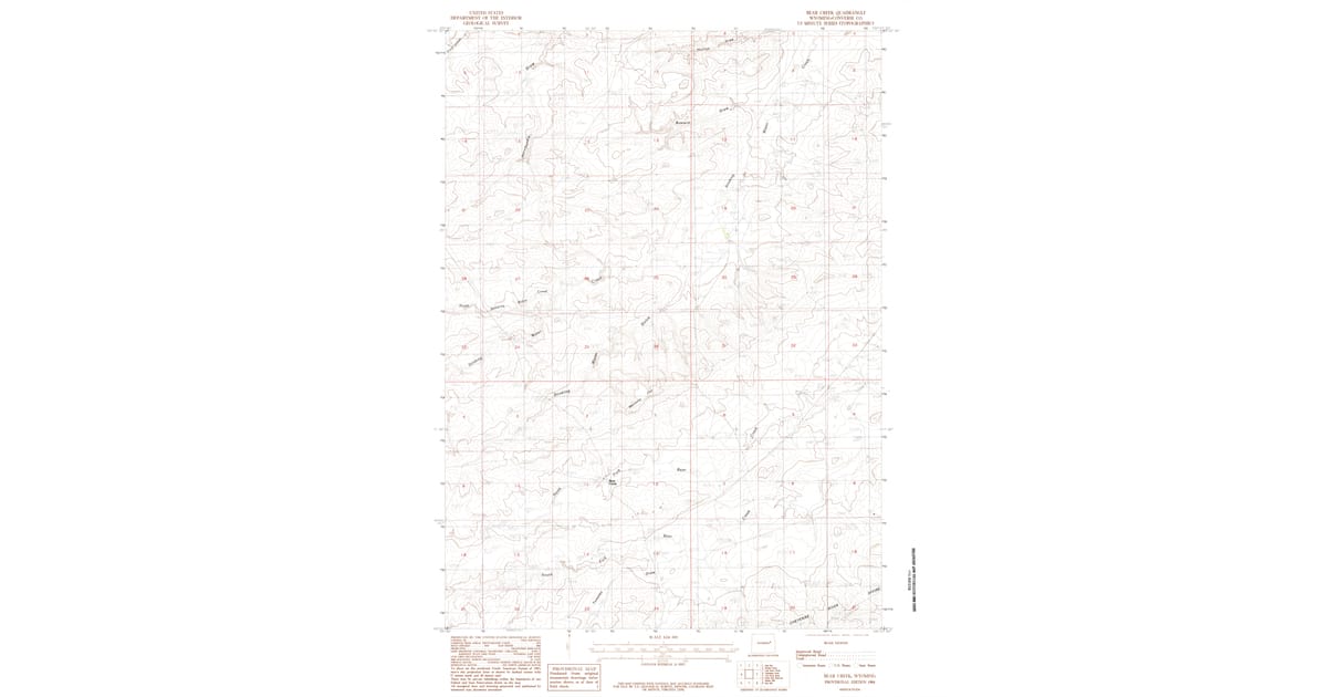 1984 Map of Bear Creek, Converse County, WY — High-Res | Pastmaps