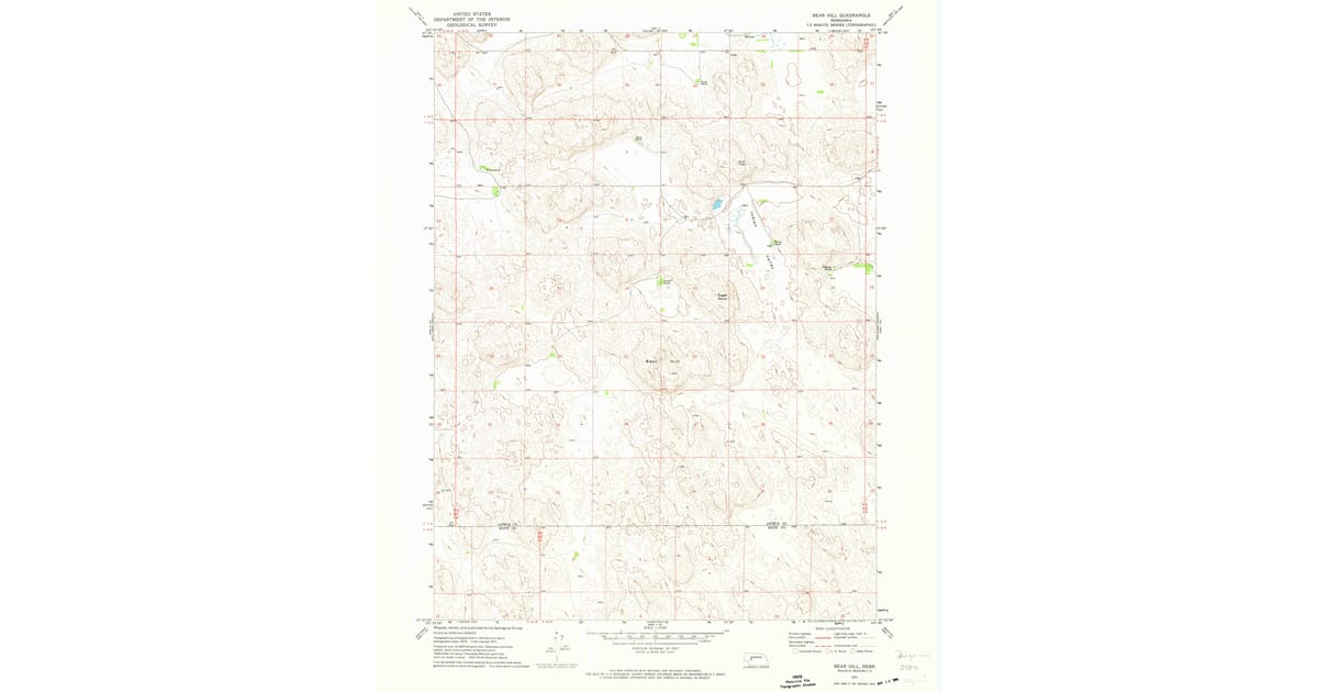 1971 Map of Bear Hill, Arthur County, NE — High-Res | Pastmaps