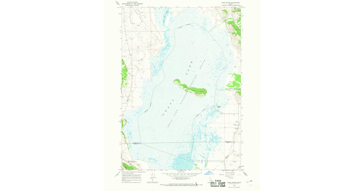 1966 Map of Bear Island, Bonneville County, ID — High-Res | Pastmaps